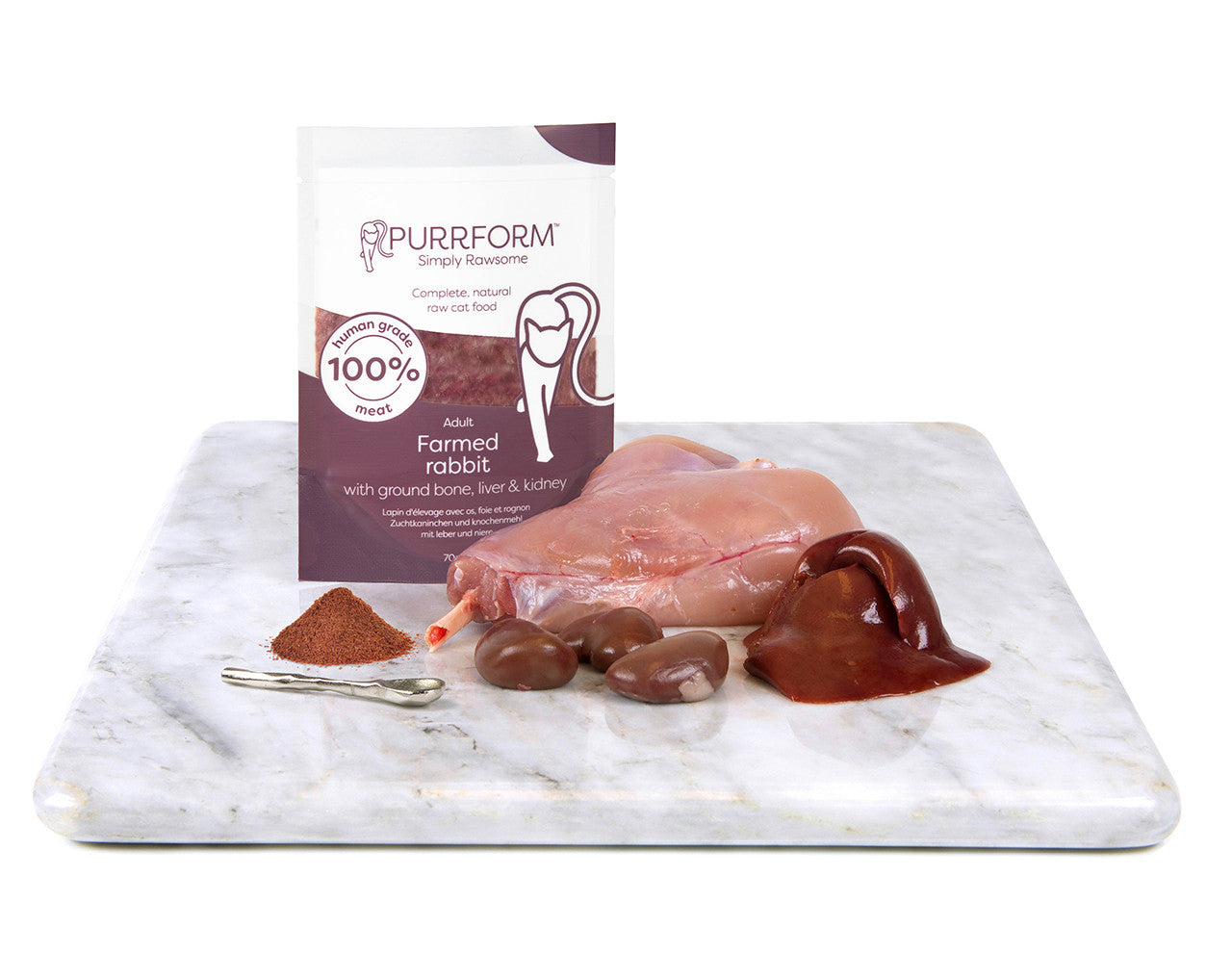 PURRFORM Frozen Rabbit & Ground Bone With Liver & Kidney Adult Cat ...