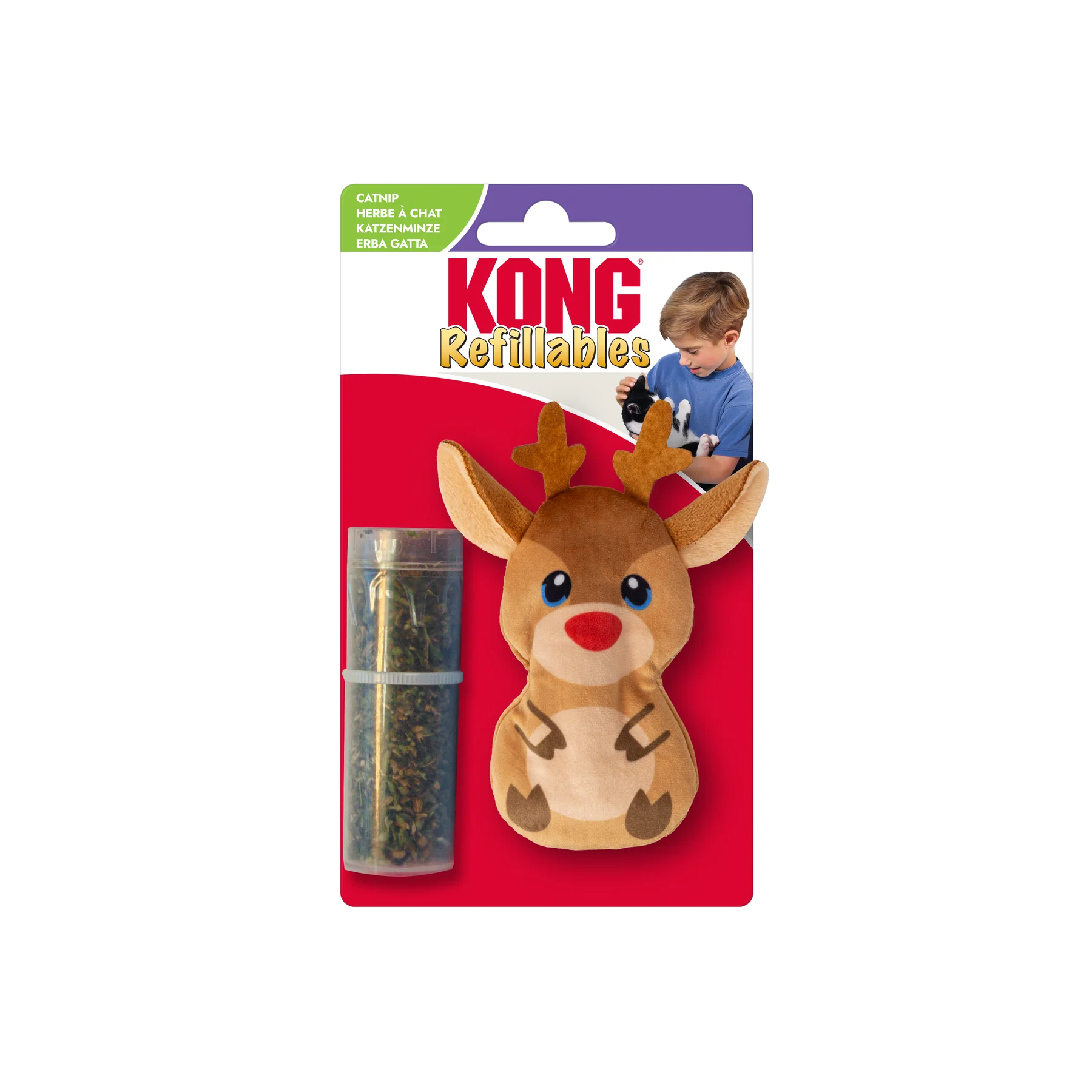 Kong Holiday Cat Refillables Reindeer – Grovely Pets